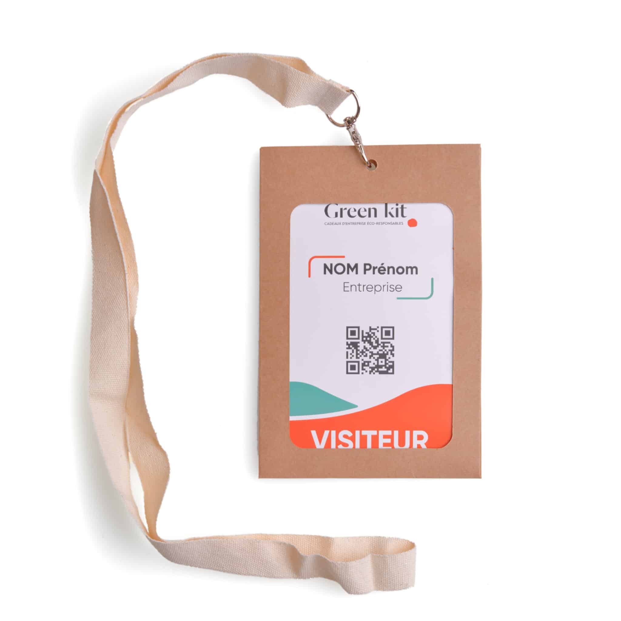 Porte Badge Personnalisé A6 en Carton Kraft | Français